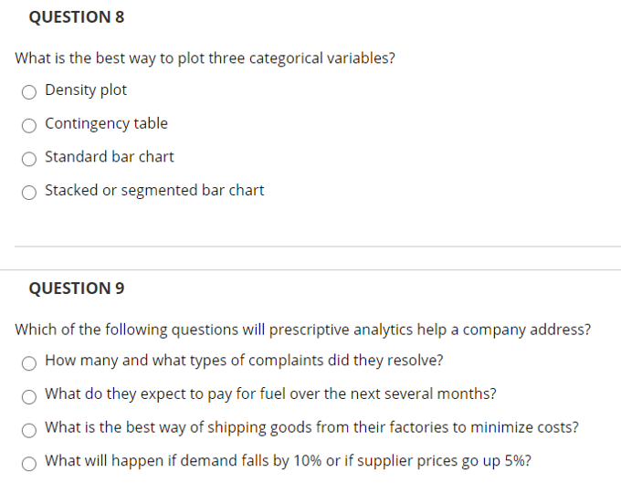 Solved QUESTION 8 What is the best way to plot three | Chegg.com