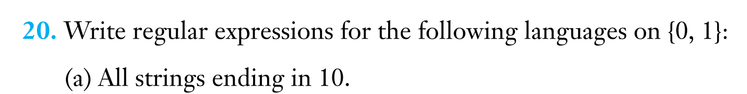 Solved 20. Write regular expressions for the following | Chegg.com