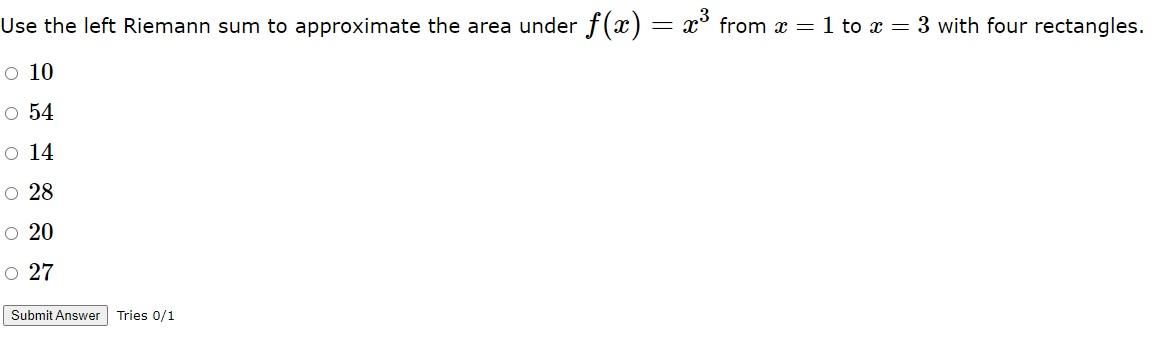 Solved Use the left Riemann sum to approximate the area | Chegg.com