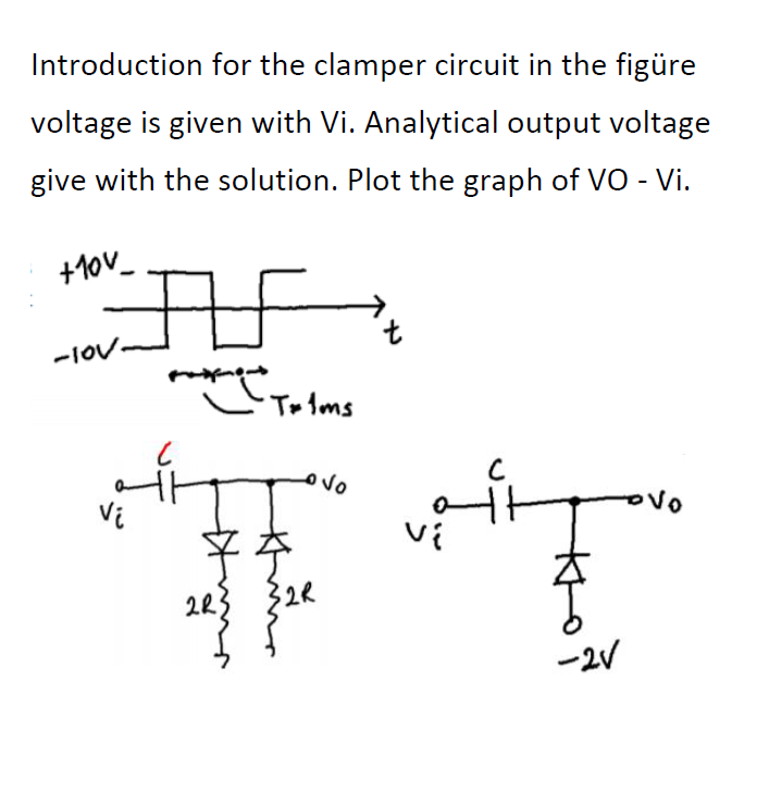 Solved Introduction for the clamper circuit in the figure | Chegg.com