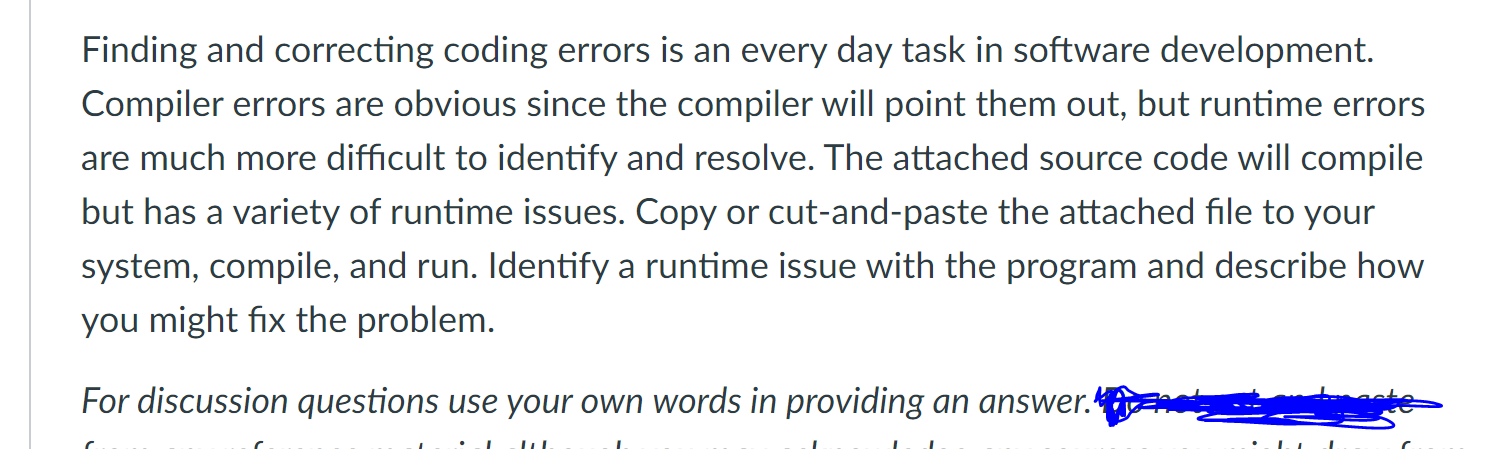 Solved Finding and correcting coding errors is an every day | Chegg.com