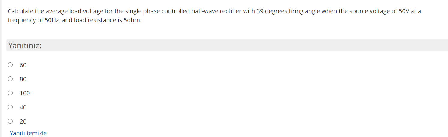 Solved Calculate the average load voltage for the single | Chegg.com