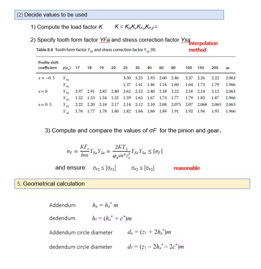2) Specify tooth form factor YFa and stress | Chegg.com