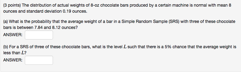 Solved (3 points) The distribution of actual weights of 8-oz | Chegg.com