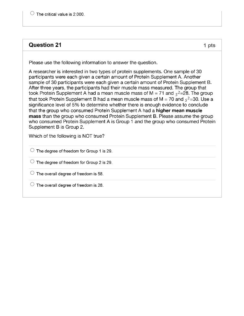 Solved Question 16 1 pts Which of the following is true? The | Chegg.com