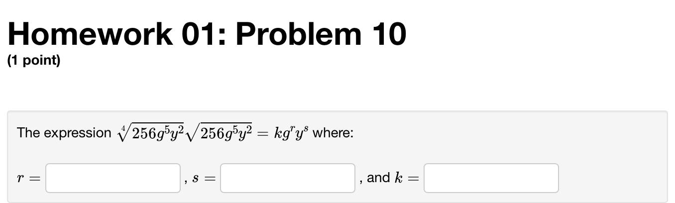 Solved Homework 01: Problem 9 (1 point) The expression | Chegg.com