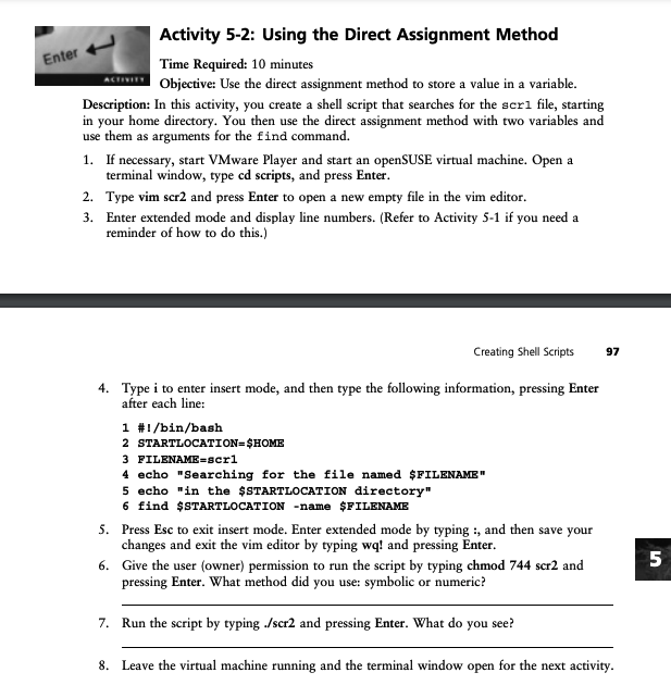 Solved Enter Activity 5-2: Using the Direct Assignment | Chegg.com