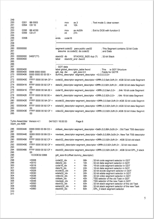 Solved In the 32-bit protected mode task switching demo | Chegg.com
