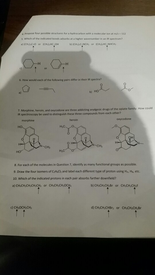 Solved a. Propose four possible structures for a hydrocarbon | Chegg.com