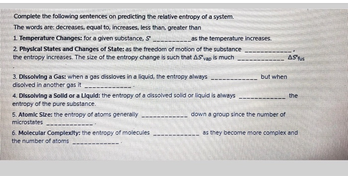 Solved Complete the following sentences on predicting the | Chegg.com