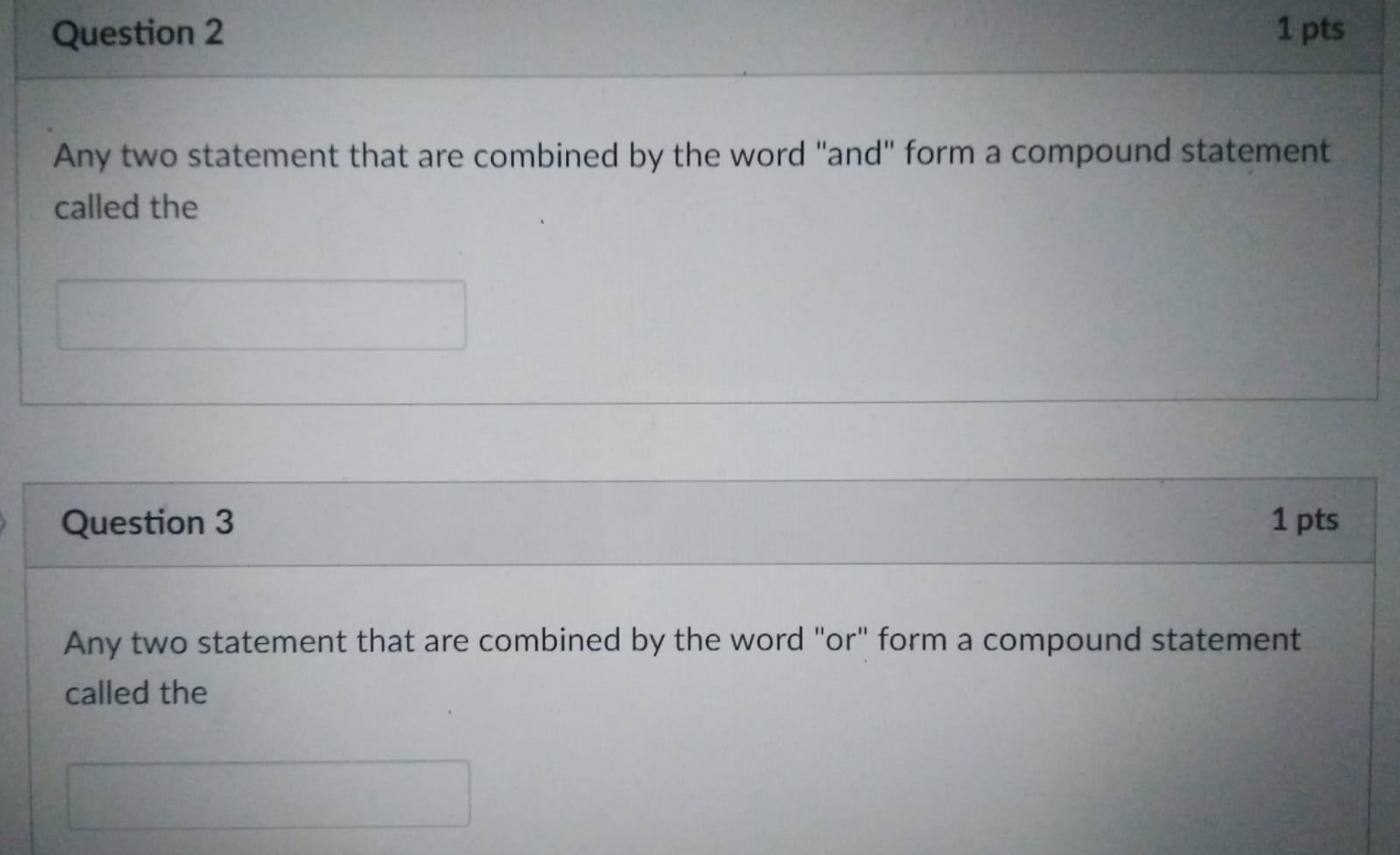 Solved Any two statement that are combined by the word "and" | Chegg.com
