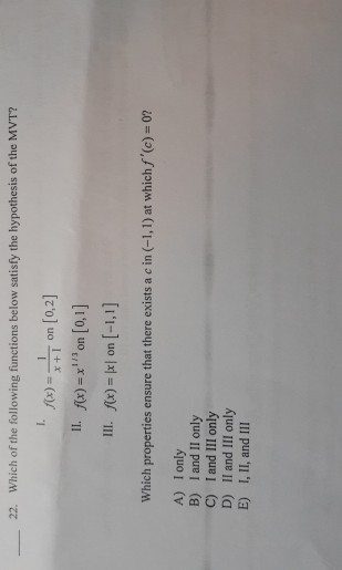 Solved 22. Which of the following functions below satisfy | Chegg.com