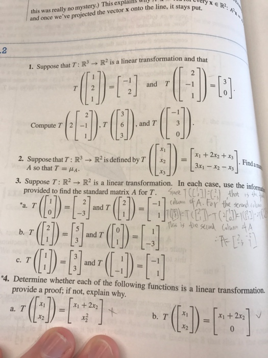 Solved Suppose That T R 3 Rightarrow R 2 Is A Linear