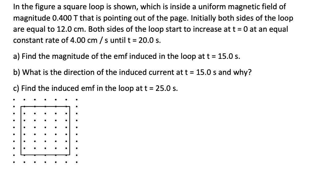 Solved In the figure a square loop is shown, which is inside | Chegg.com
