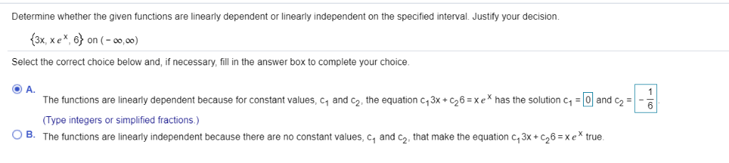 Solved Determine whether the given functions are linearly | Chegg.com