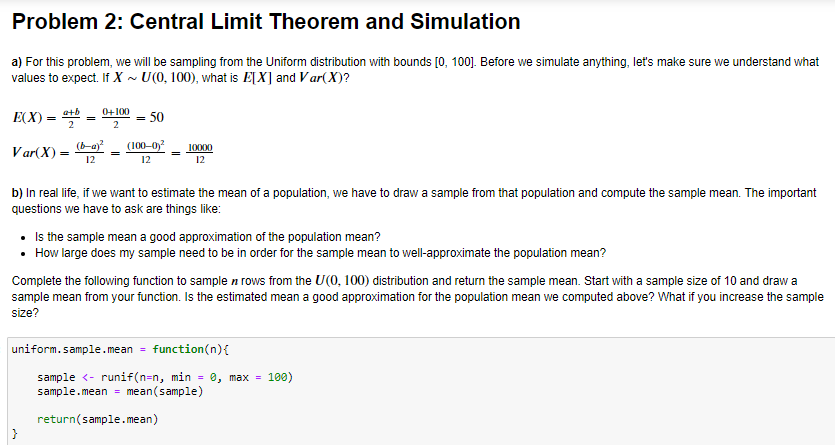 Solved Notice, for a sample size of 𝑛n, our function is | Chegg.com