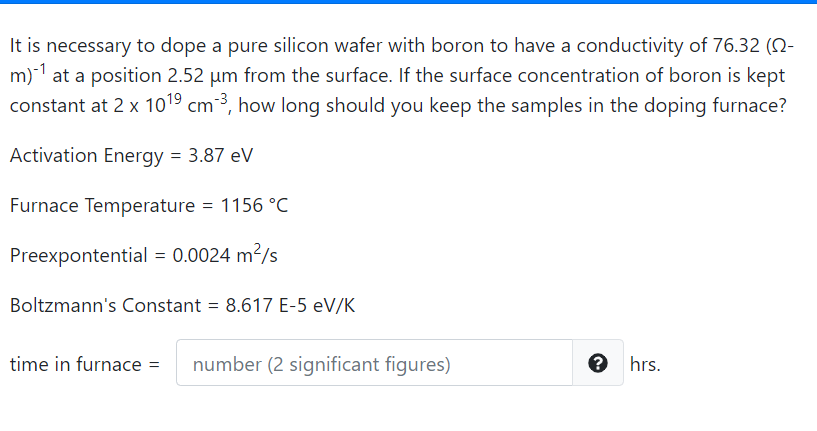 Solved It is necessary to dope a pure silicon wafer with | Chegg.com