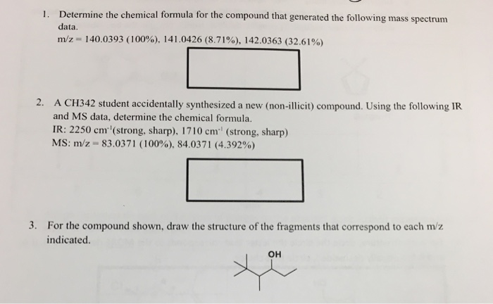 Solved Determine the chemical formula for the compound that | Chegg.com
