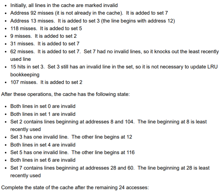 Solved A cache has the following (unrealistic) | Chegg.com