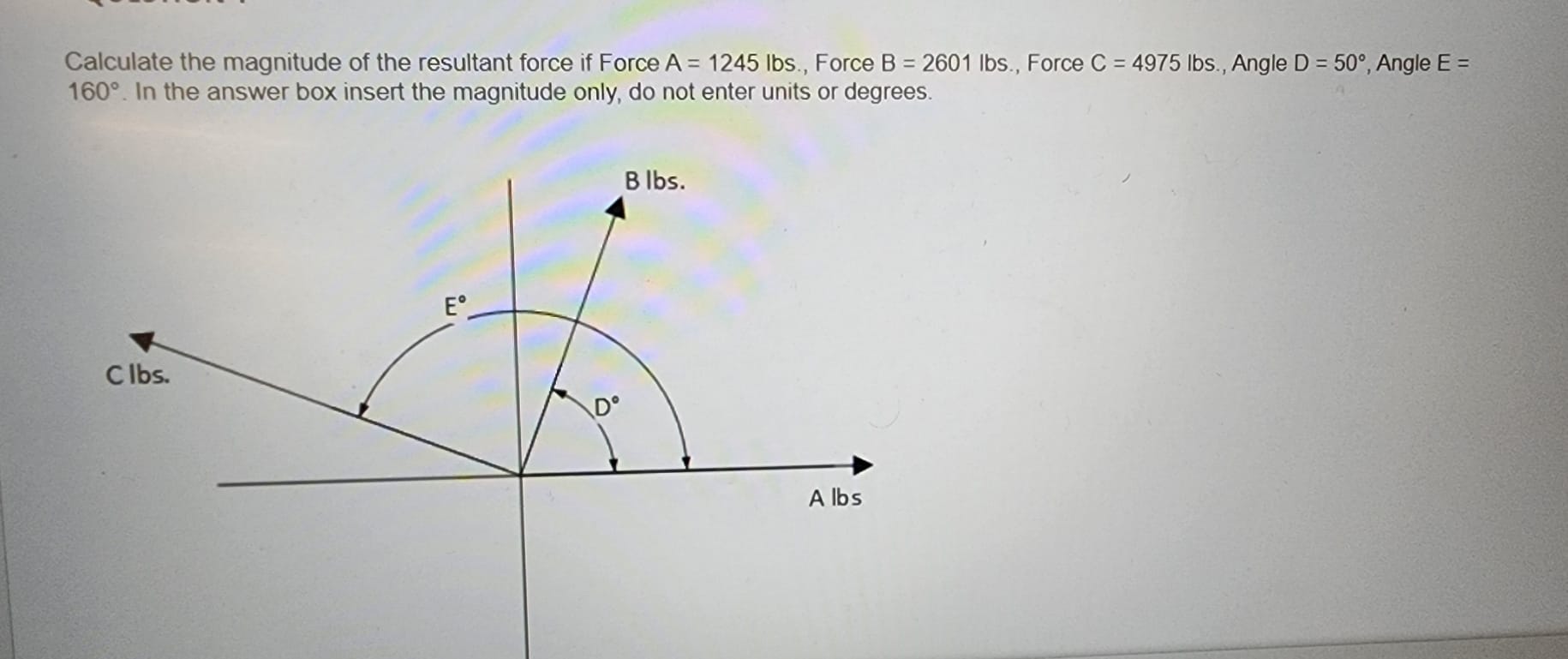Solved Calculate the magnitude of the resultant force if | Chegg.com