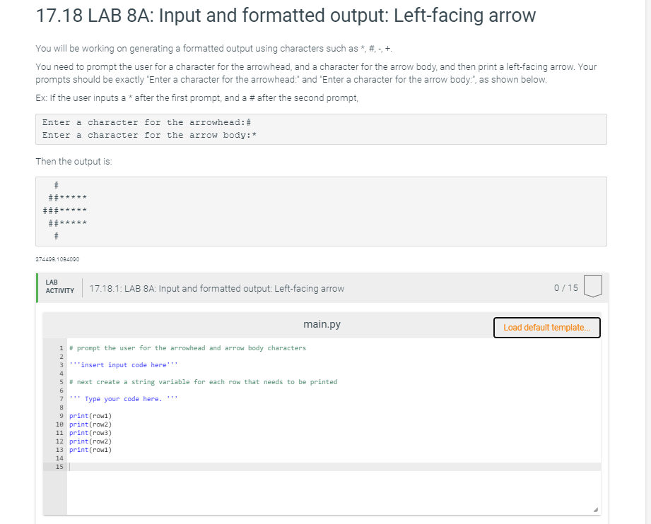 Solved 17 18 Lab 8a Input And Formatted Output Left Facing