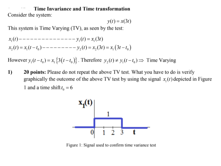 Solved Time Invariance and Time transformation Consider the | Chegg.com