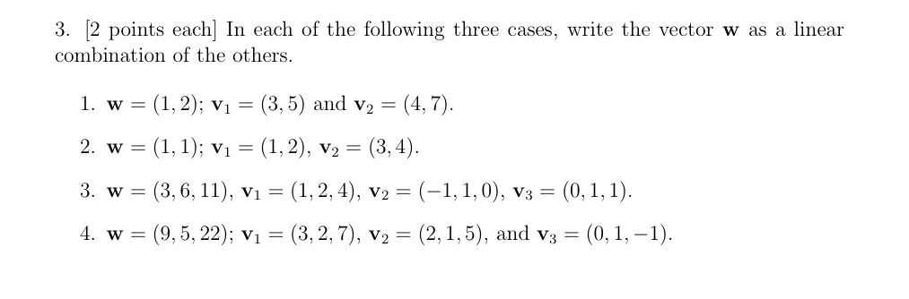 Solved 3. [2 points each ] In each of the following three | Chegg.com