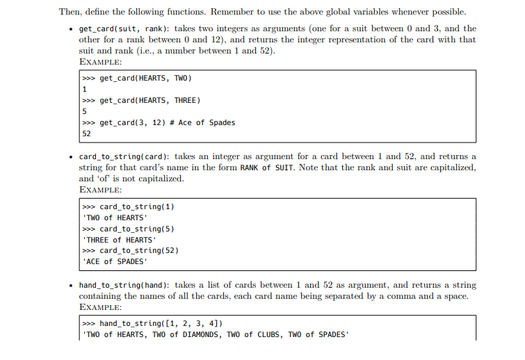 Solved Card Game in Python in Thonny IDE Have learned up to | Chegg.com