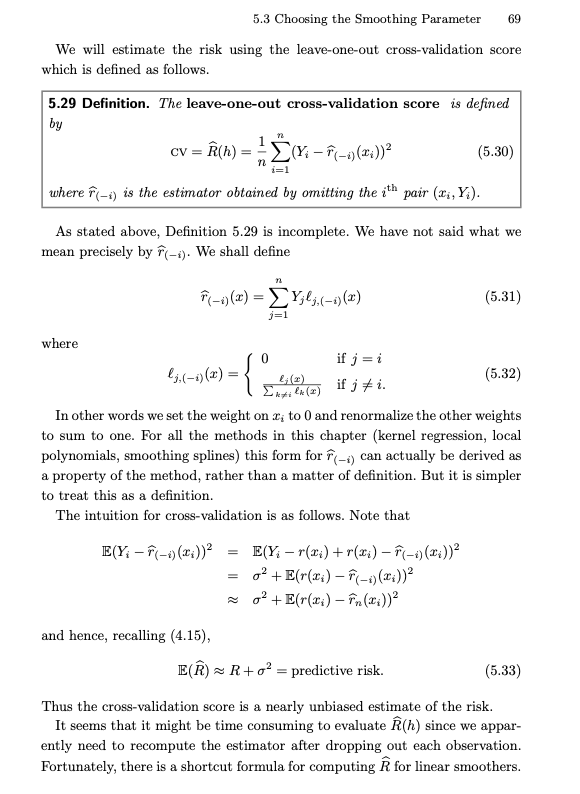 Solved 5.3 Choosing the Smoothing Parameter The smoothers we | Chegg.com