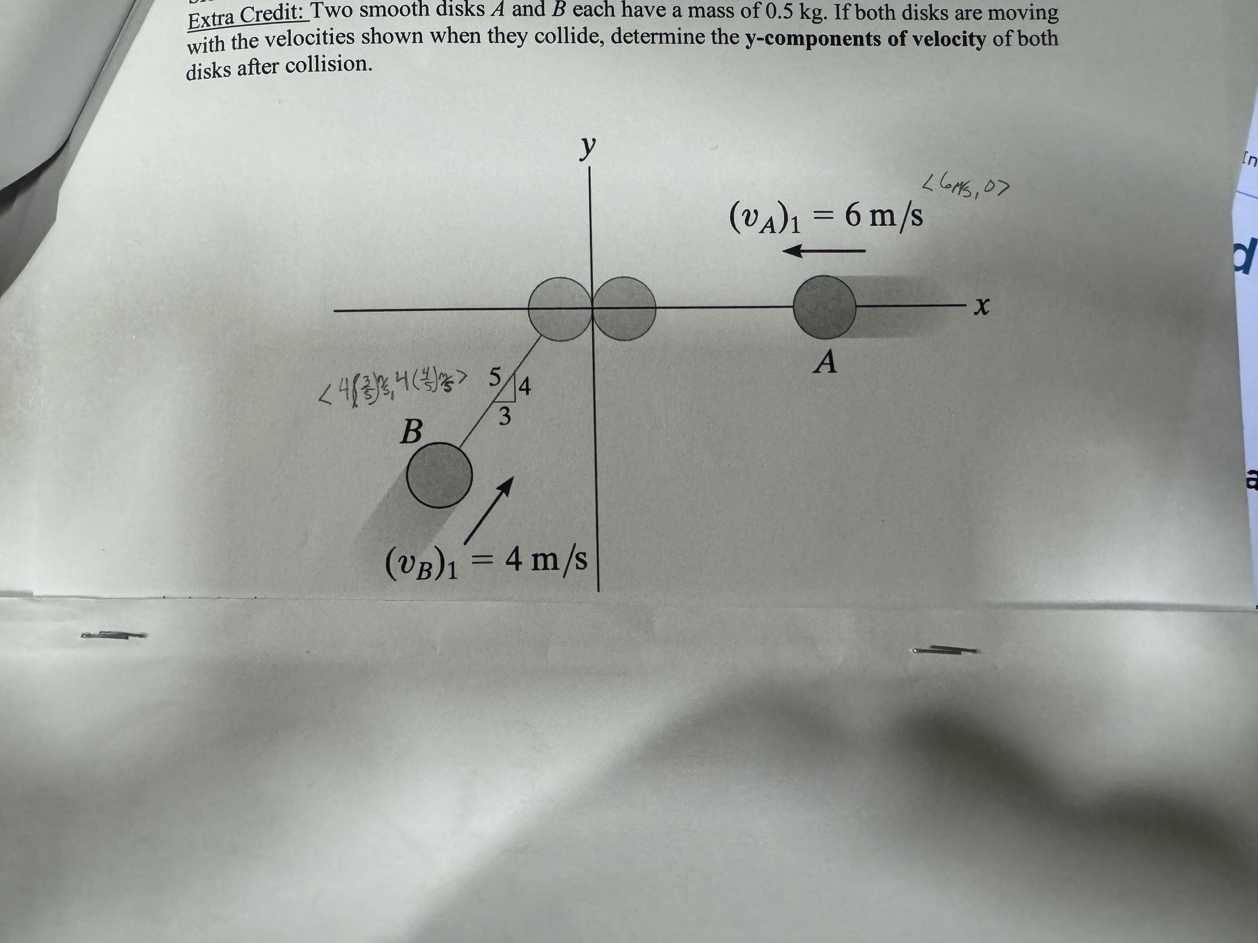 Extra Credit: Two smooth disks A and B each have a | Chegg.com