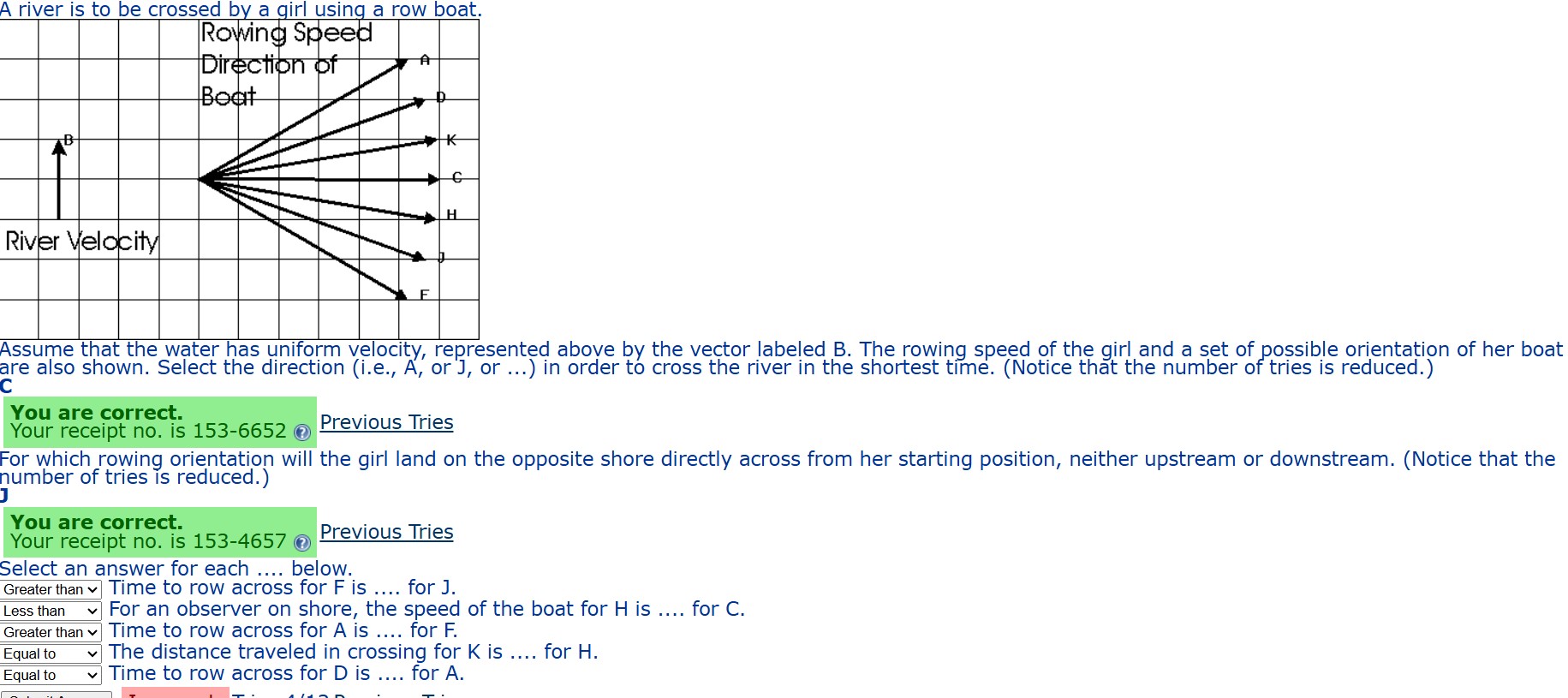 Solved A river is to be crossed by a girl using a row boat. | Chegg.com