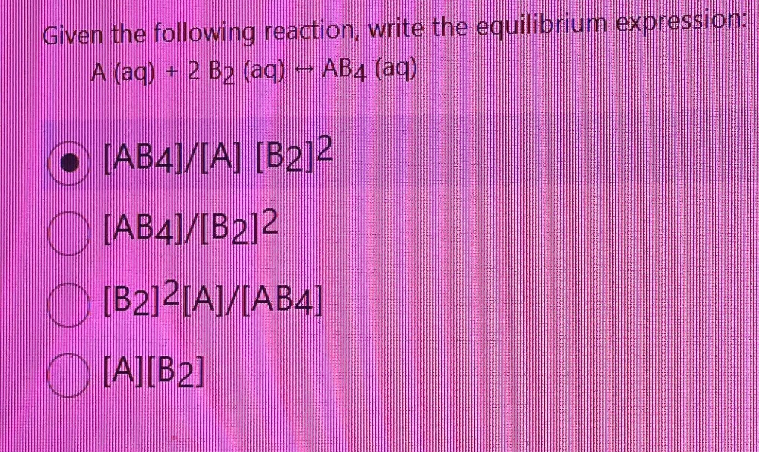 Solved Given the following reaction, write the equilibrium | Chegg.com