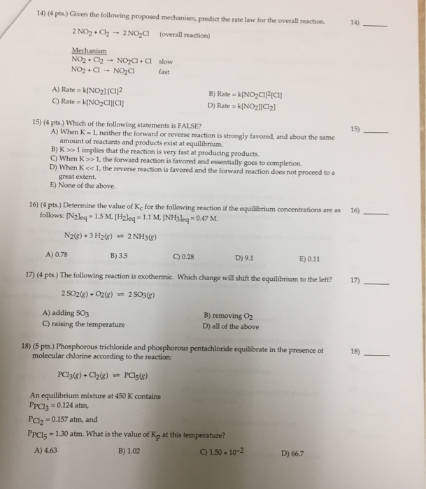 Solved Given the following proposed mechanism. predict the | Chegg.com