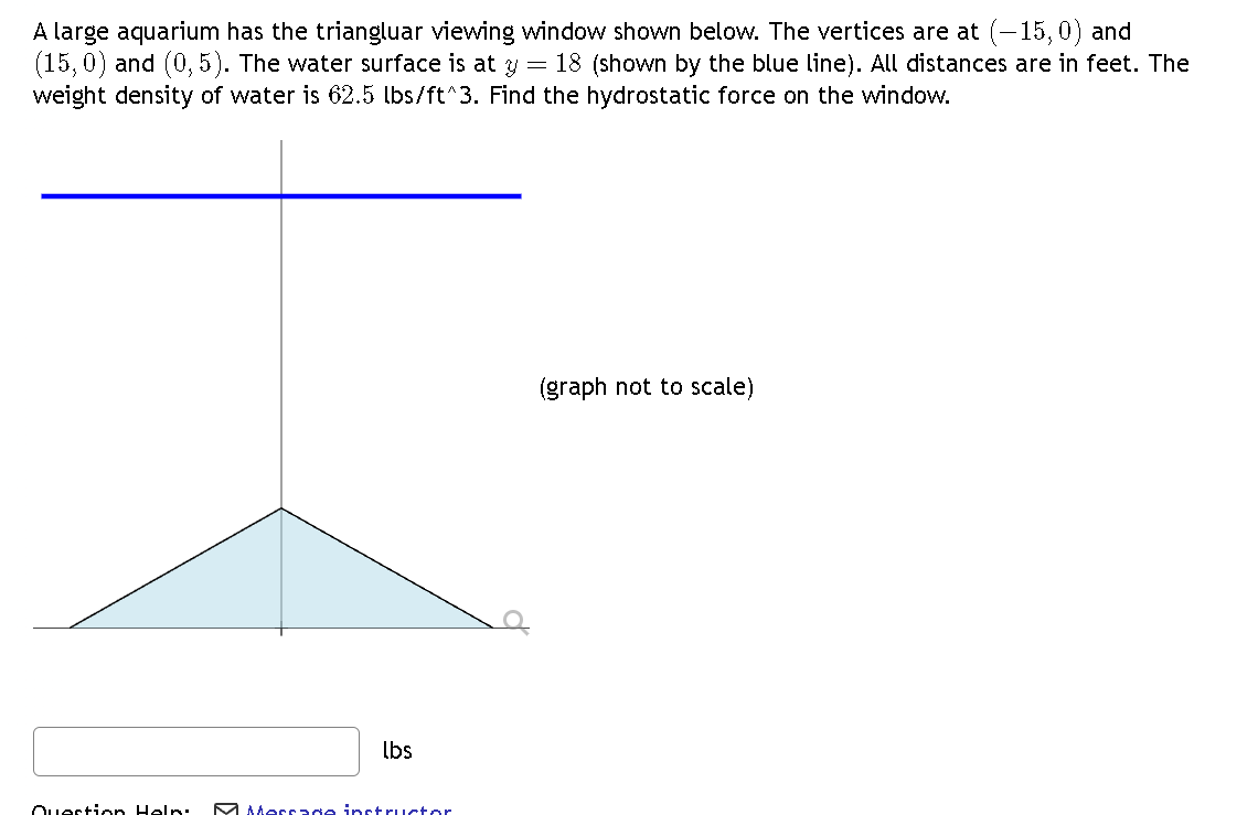 Solved A large aquarium has the triangluar viewing window | Chegg.com