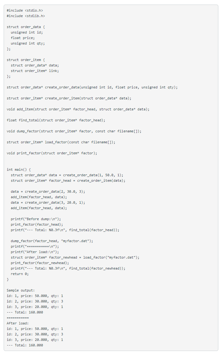 Solved Include Include Struct Orderdata Unsigned Int 5528