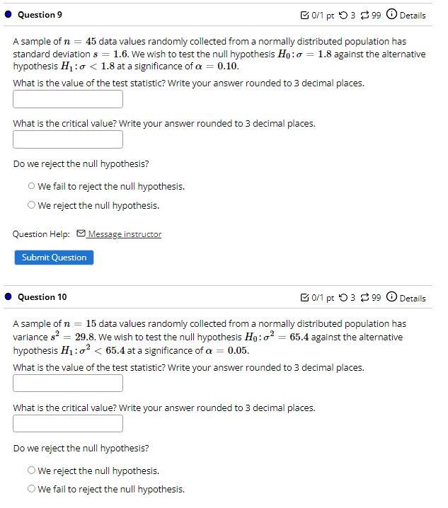 Solved A sample of n=45 data values randomly collected from | Chegg.com