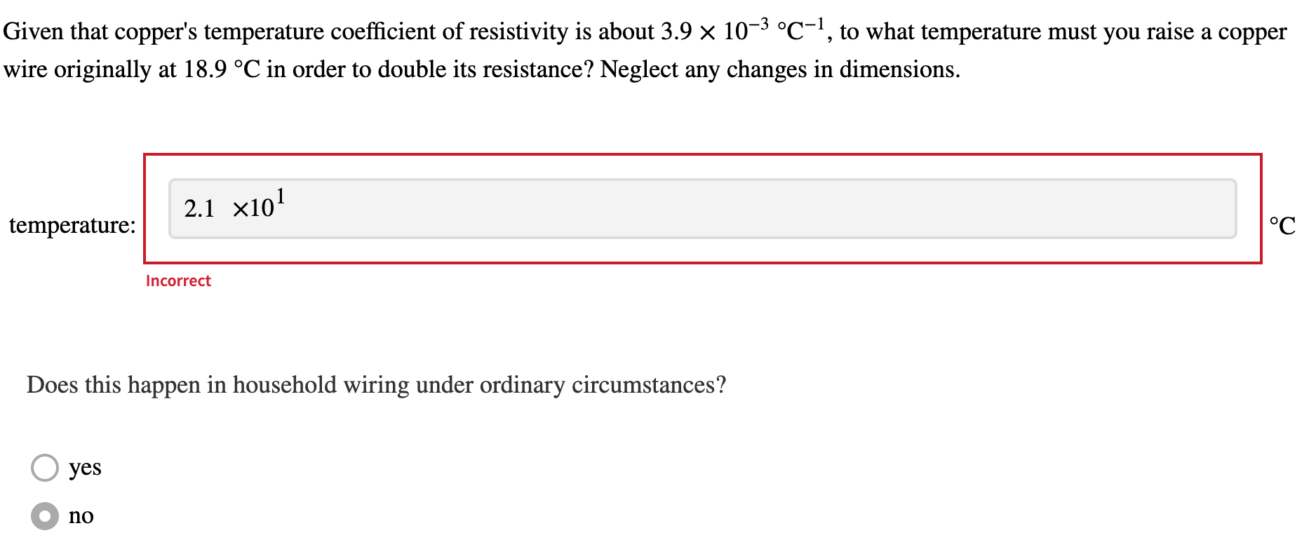 Solved Given that copper's temperature coefficient of | Chegg.com