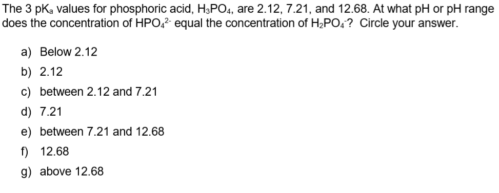 Solved The 3 pKa values for phosphoric acid, H3PO4, are | Chegg.com