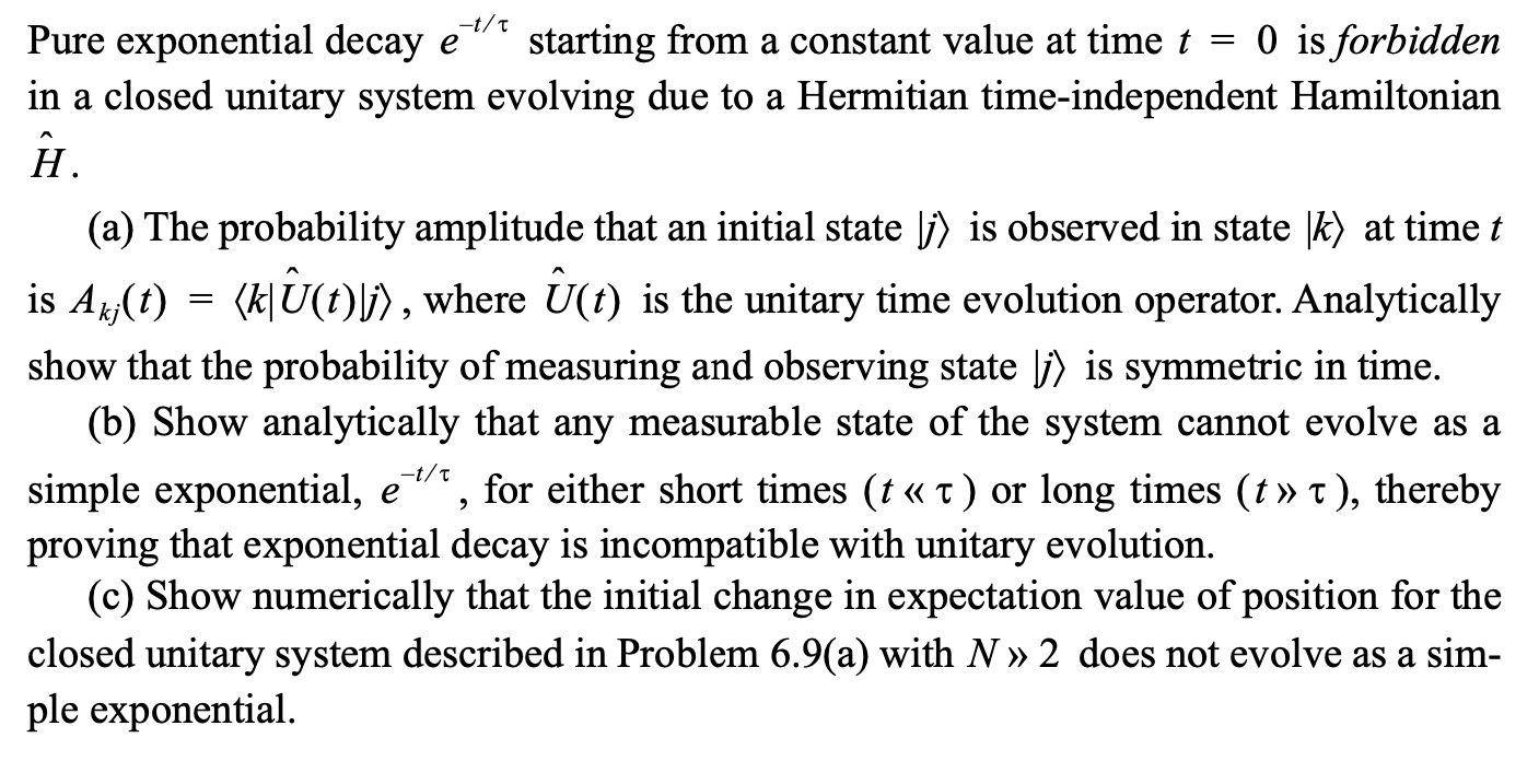 -t/T Pure exponential decay e starting from a | Chegg.com