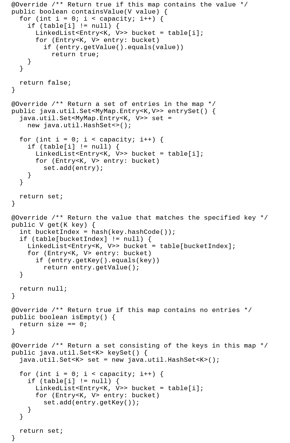 Solved Programming Language Java Implement Mymap Using Open 1609