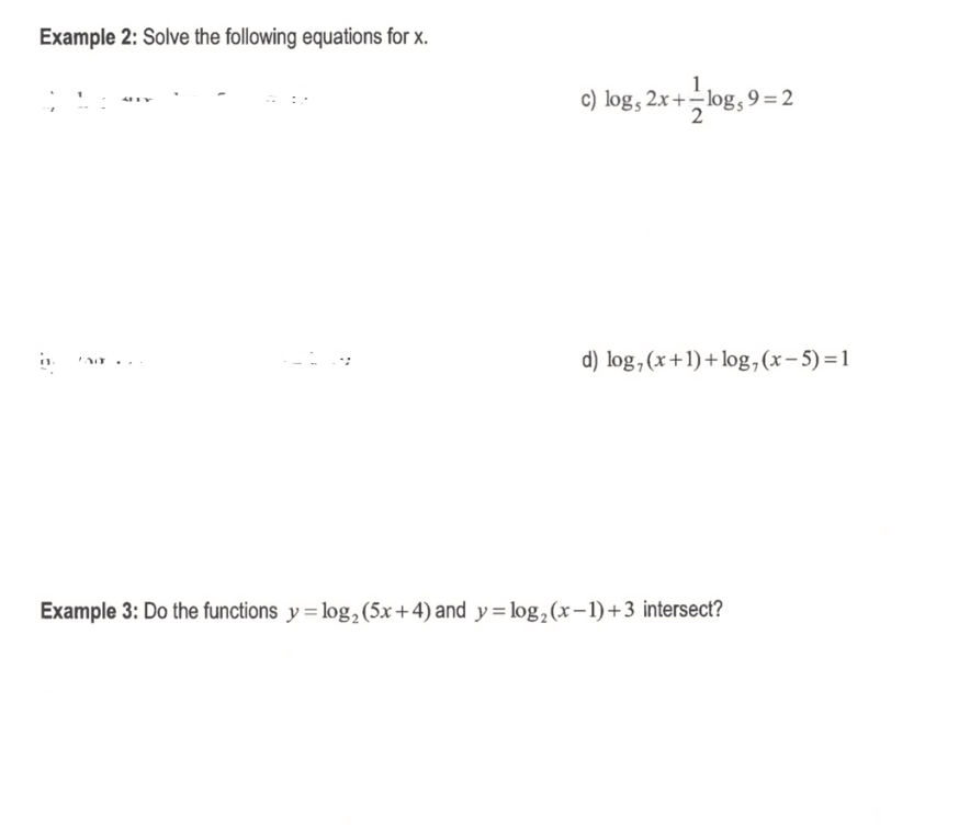Solved Example 2: Solve the following equations for | Chegg.com