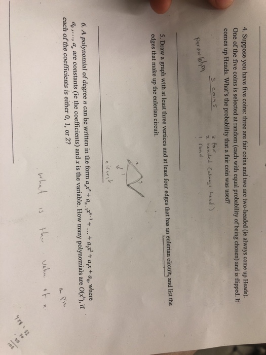 Solved 4. Suppose you have five coins: three are fair coins | Chegg.com