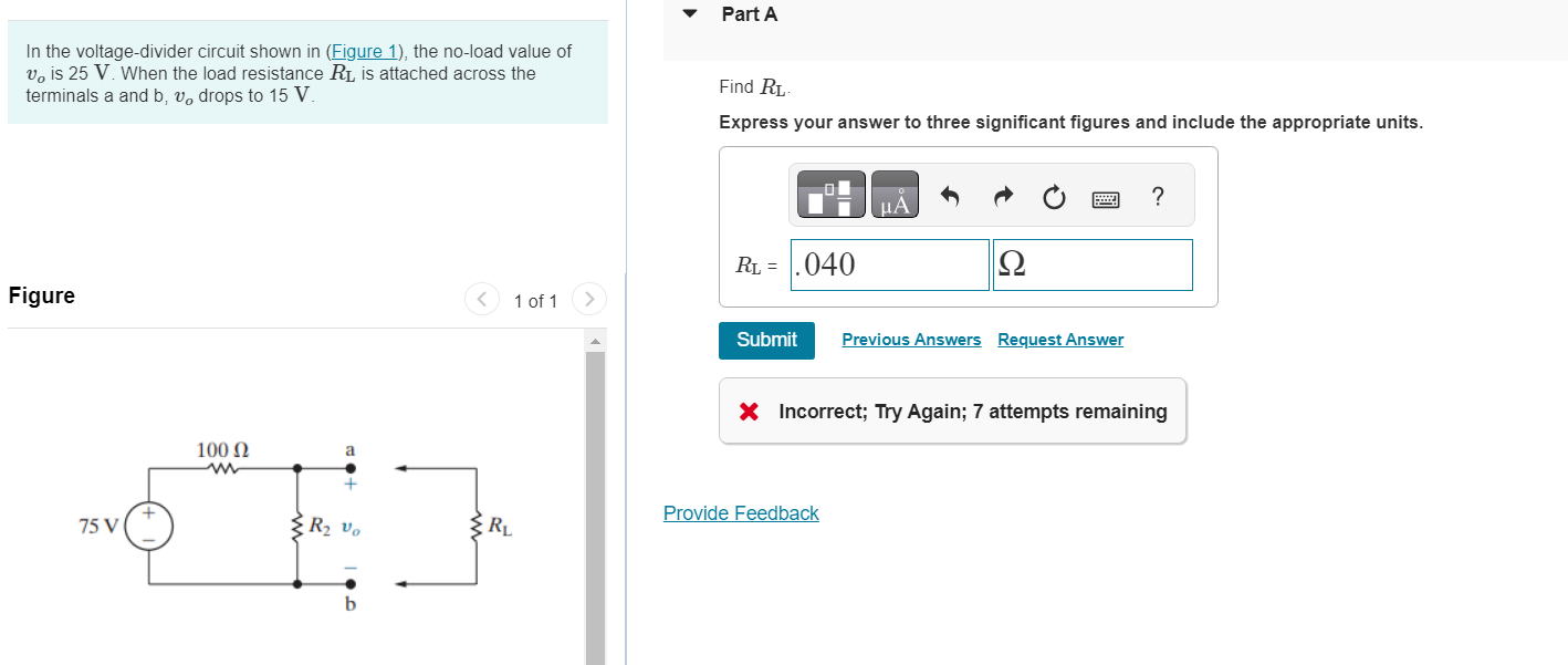 Solved In the voltage-divider circuit shown in (Figure 1), | Chegg.com
