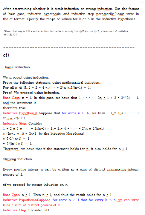 After determining whether it is weak induction or | Chegg.com