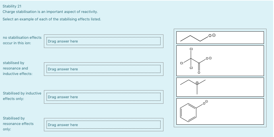 Solved Stability 21 Charge stabilisation is an important | Chegg.com