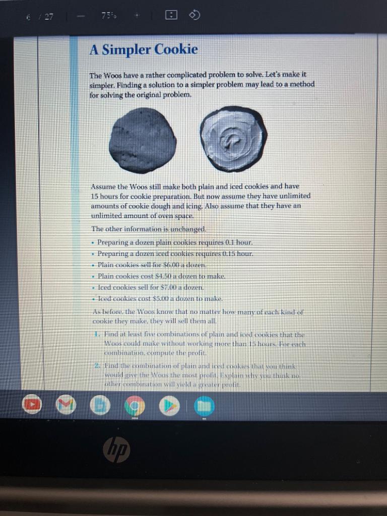 Solved A Simpler Cookie The Woos have a rather complicated | Chegg.com