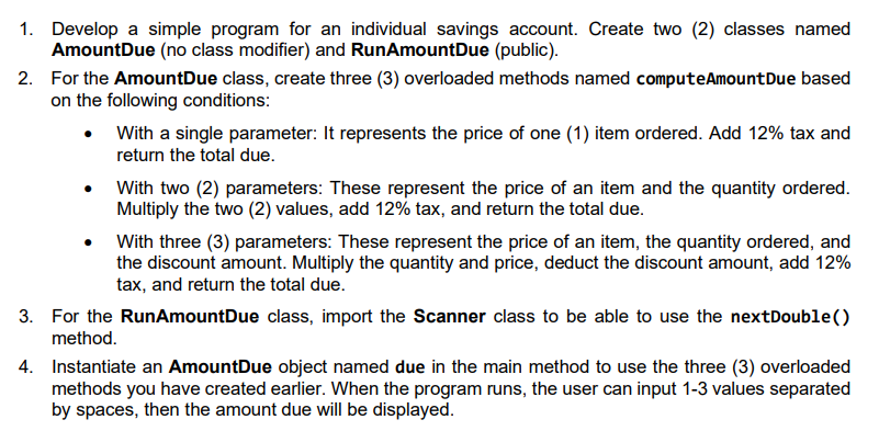 Solved 1. Develop a simple program for an individual savings | Chegg.com