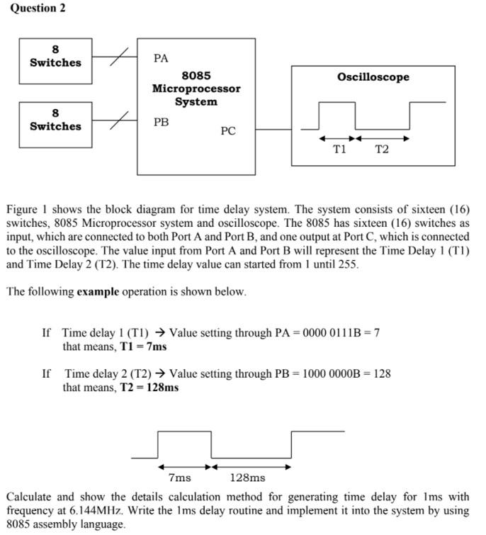 Solved Question 2 8 Switches Oscilloscope PA 8085 | Chegg.com