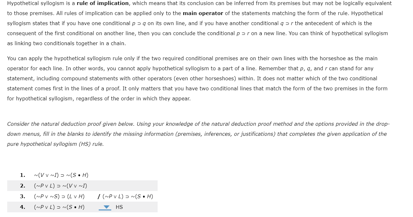 Solved 3. Rules of Implication - Pure Hypothetical Syllogism | Chegg.com