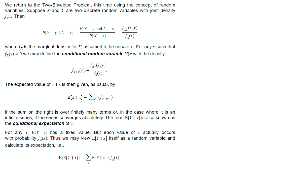 Solved We return to the Two-Envelope Problem, this time | Chegg.com